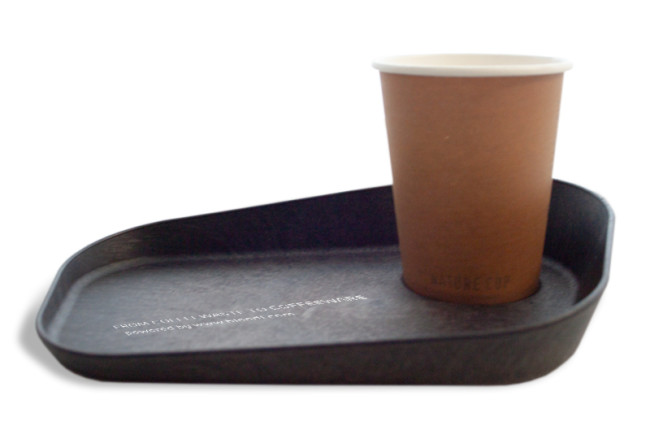 Serving tray, coffee grounds/unique