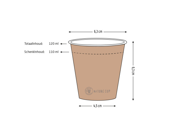 Tree Free Nature Cup (espresso) coffee cup, PLA coated, 4oz/120ml